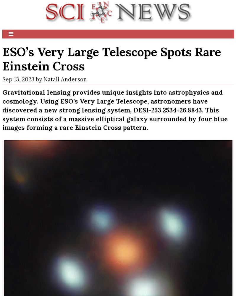A newly discovered Einstein Cross - Beautiful or unusual objects ...